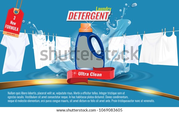 Laundry Detergent Ads Template Package Design Stock Vector (Royalty ...