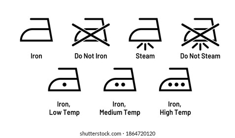 Laundry Icon Iron Symbol Set Isolated Stock Vector (Royalty Free ...