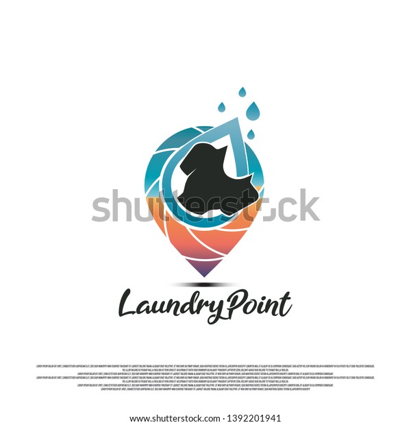 Laundry Logo Design Concept Laundry Map: เวกเตอร์สต็อก (ปลอดค่า ...