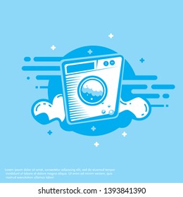 Laundry Logo Vector Template Cartoon Style Stock Vector (Royalty Free ...
