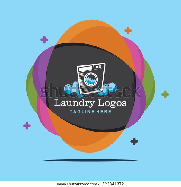 Laundry Logo Vector Template Cartoon Style Stock Vector (Royalty Free ...