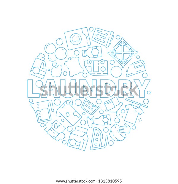 Laundry Service Background Dry Washing Cleaning Stock Vector (Royalty ...