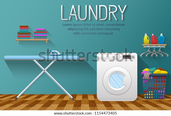 Laundry service banner with Laundry room element