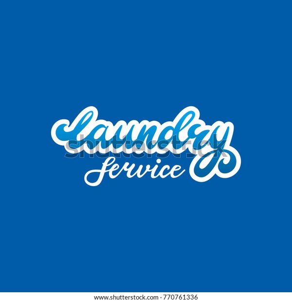 Laundry Service Lettering Logo Design On Stock Vector (Royalty Free ...