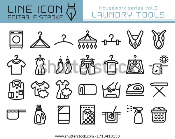 Laundry Tools Vector Icon Set Editable Stock Vector (Royalty Free ... Laundry Tools Vector Icon Set Editable Stock Vector (Royalty Free ...