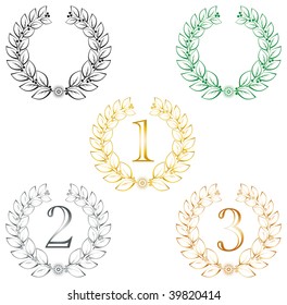 Laurel Wreath Different Colors Metallic Shades Stock Vector (Royalty ...