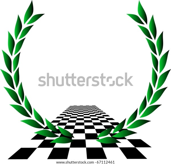 Laurel Wreath Over Checkered Flag Stock Vector (Royalty Free) 67112461 ...