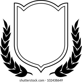 Laurel Wreath Shield Isolated Stock Vector (Royalty Free) 102438649 ...