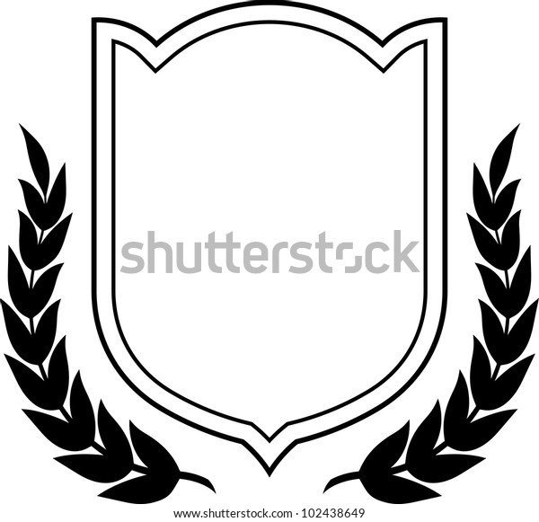 Laurel Wreath Shield Isolated Stock Vector (Royalty Free) 102438649