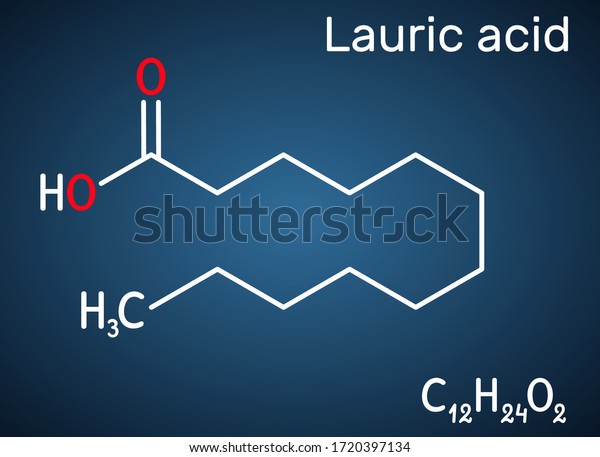 Lauric Acid Dodecanoic Acid C12h24o2 Molecule Stock Vector (Royalty ...