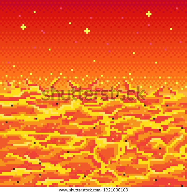 Lava Pixel Art Lava Space Art: vetor stock (livre de direitos ...
