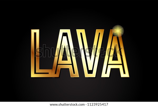Lava Word Typography Design Gold Golden Stock Vector (Royalty Free ...