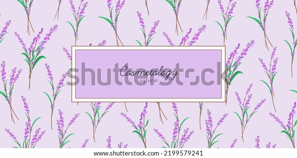 Lavender Flowers Background Text Cosmetology Stock Vector (Royalty Free ...