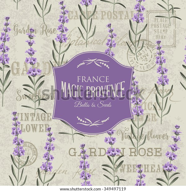 Lavender Frame Fabric Paper Other Printing: เวกเตอร์สต็อก (ปลอดค่า ...