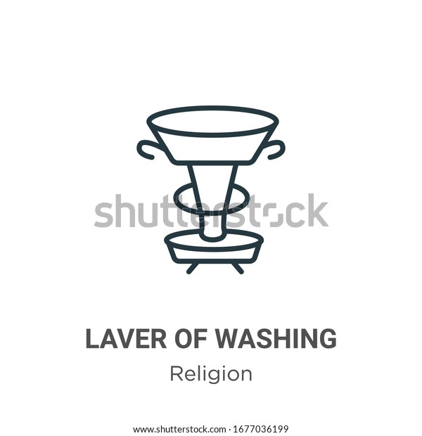 Laver Washing Outline Vector Icon Thin Stock Vector (Royalty Free ...