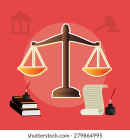 Law Design Over Red Background Vector Stock Vector (Royalty Free ...