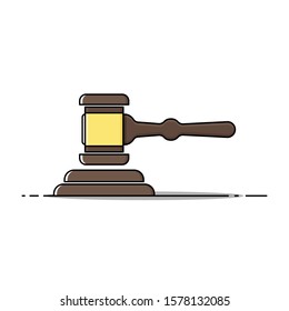 Law Hammer Flat Design Vector Illustration Stock Vector (Royalty Free ...