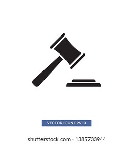 Law Hammer Icon Vector Illustration Stock Vector (Royalty Free) 1385733944