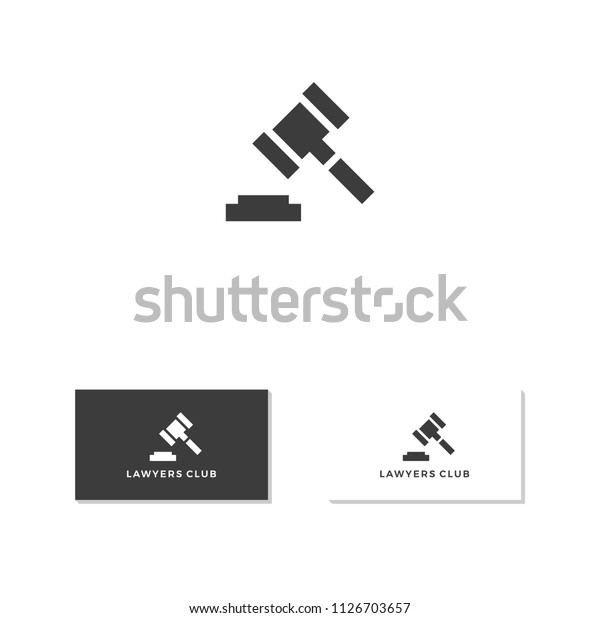 Law Hammer Logo Design Vector Symbol Stock Vector (Royalty Free) 1126703657