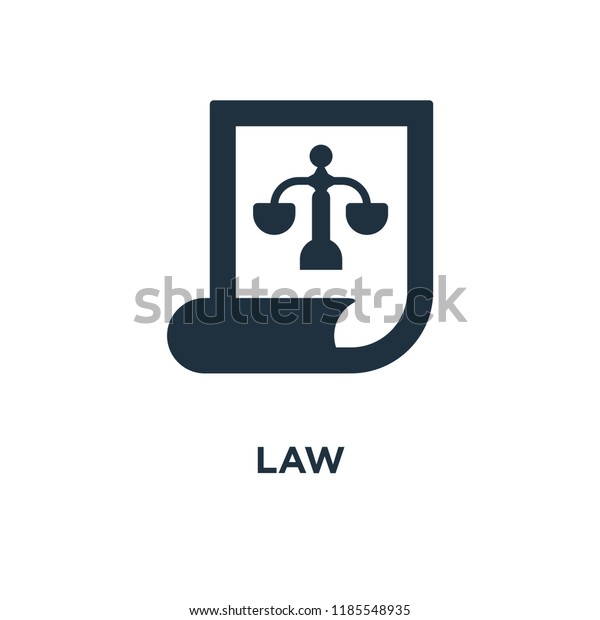 Law Icon Black Filled Vector Illustration Stock Vector (Royalty Free ...
