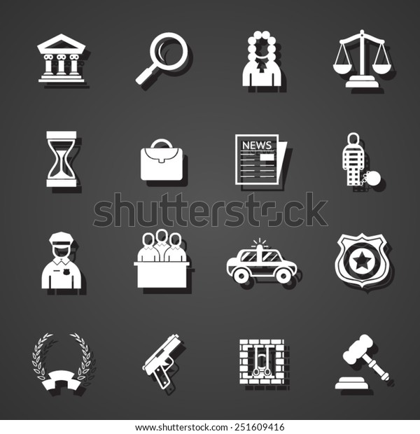 Law Icons Set Stock Vector (Royalty Free) 251609416 | Shutterstock