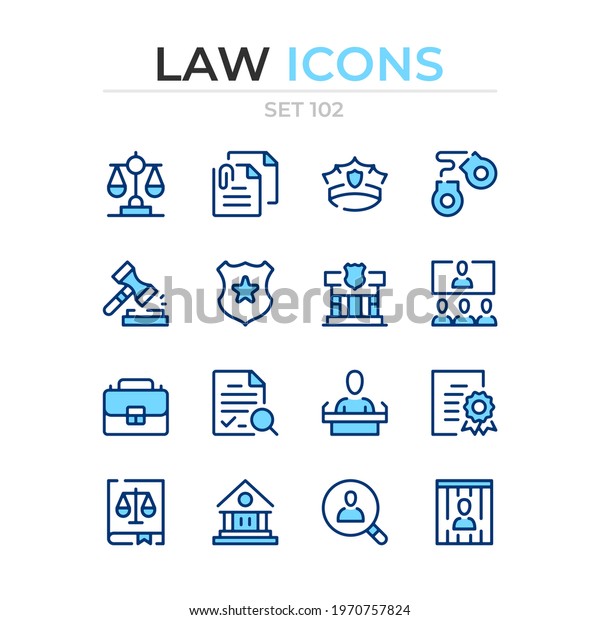 Law Icons Vector Line Icons Set Stock Vector (Royalty Free) 1970757824 ...