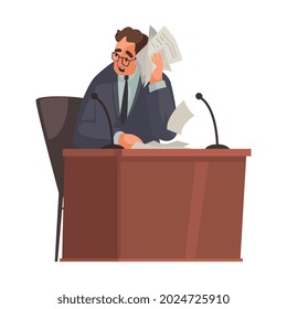 Law Justice Composition Doodle Character Attorney Stock Vector (Royalty ...
