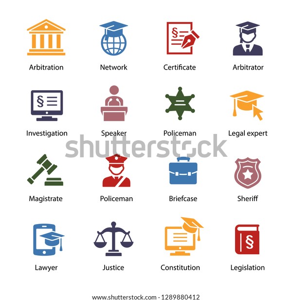 Law Justice Icon Set Stock Vector (Royalty Free) 1289880412 | Shutterstock