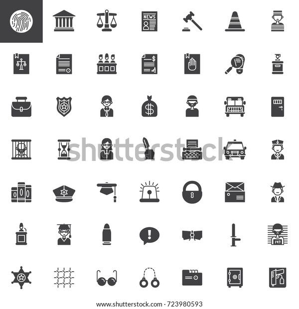 Law Justice Vector Icons Set Modern Stock Vector (Royalty Free ...