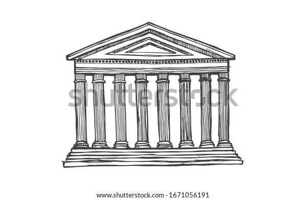 Law Vector Hand Drawn Illustration Stock Vector (Royalty Free) 1671056191