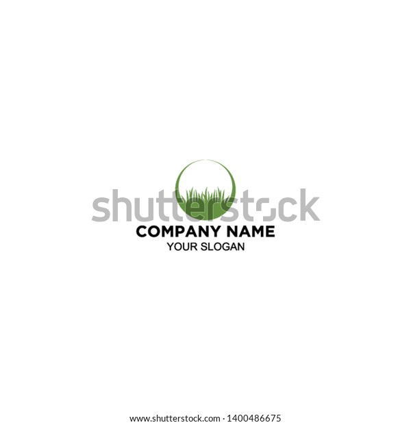 Lawn Grass Circle Logo Design Vector Stock Vector (Royalty Free ...