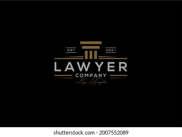 Lawyer Logo Vector On Black Background Stock Vector (Royalty Free ...