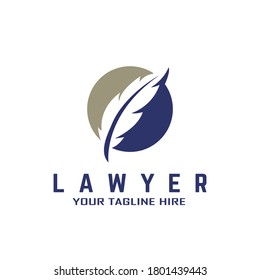 Lawyer Negative Space Feather Logo Concept Stock Vector (Royalty Free ...