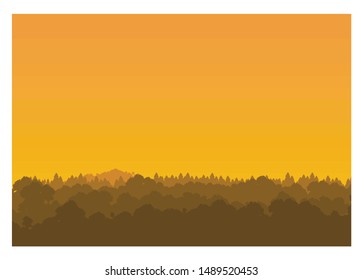 Layer Forest Scenery Afternoon Sky Background Stock Vector (Royalty ...
