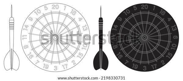 Layered Editable Vector Illustration Outline Dart Stock Vector (Royalty ...