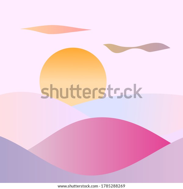 Layered Hill Panoramic Landscape Vector Art Stock Vector (Royalty Free ...