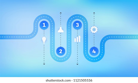 Layered Infographic Timeline Vector Roadmap Template 스톡 벡터(로열티 프리 ...