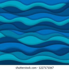 Layered Paper Art Waves Background Sea Stock Vector (Royalty Free ...