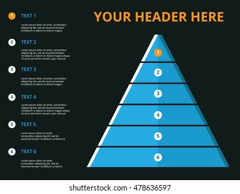 Layered Pyramid Chart Diagram Flat Style Stock Vector (Royalty Free ...