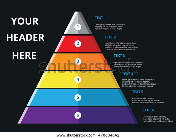 Layered Pyramid Chart Diagram Flat Style Stock Vector (Royalty Free ...
