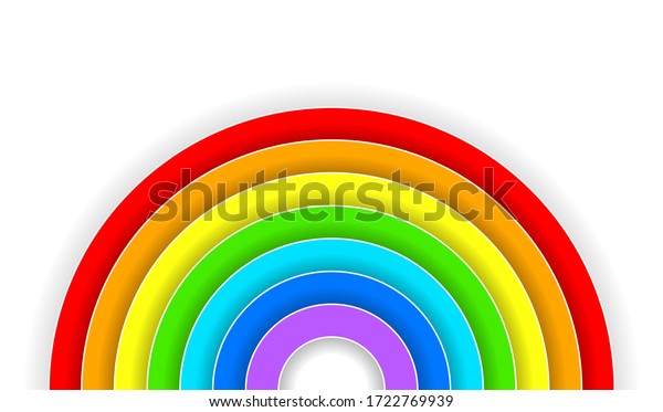 Layered Rainbow Background Paper Art Style Stock Vector (Royalty Free ...