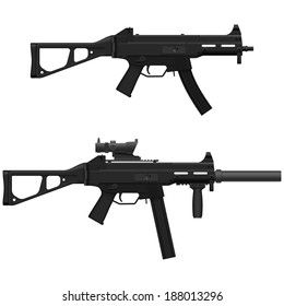 Layered Vector Illustration Machine Pistol Stock Vector (Royalty Free ...