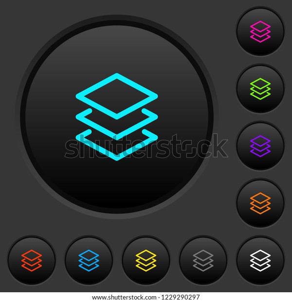 Layers Dark Push Buttons Vivid Color Stock Vector (Royalty Free ...