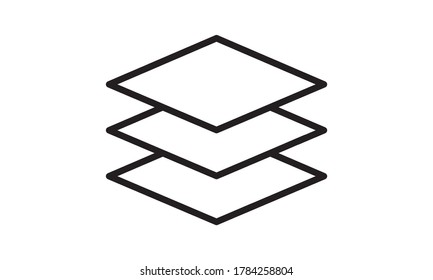 Layers Icon Two Levels Stacked On Stock Vector (Royalty Free ...