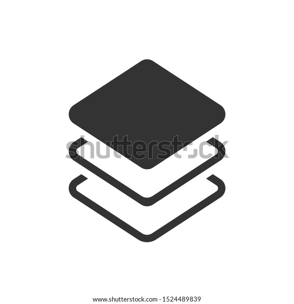 Layers Icon Three Levels Stacked On Stock Vector (Royalty Free) 1524489839