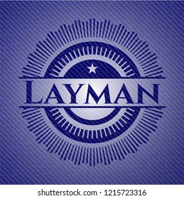 Layman Badge Denim Background Stock Vector (Royalty Free) 1215723316 ...