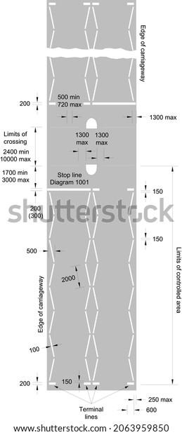 Layout Crossing On Twoway Street Central Stock Vector (Royalty Free ...