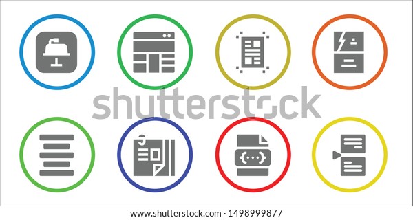 Layout Icon Set 8 Filled Layout Stock Vector (Royalty Free) 1498999877 ...