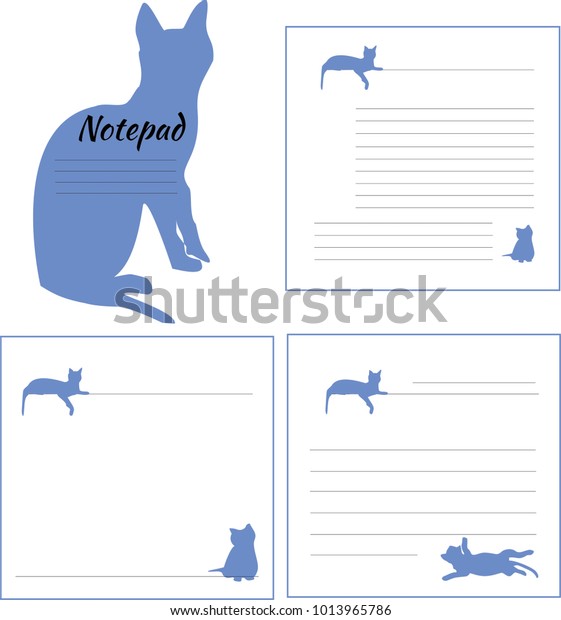 Layout Notepad Images Cats Stock Vector (Royalty Free) 1013965786 ...