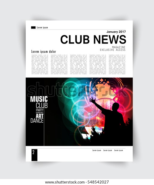 Layout Page Music Magazine Vector Stock Vector (Royalty Free) 548542027 ...